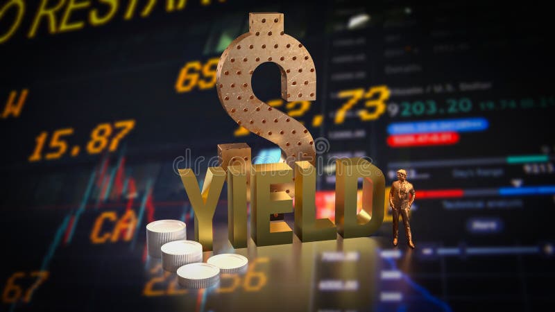 The Gold Dollar Symbol and Coins for Yield Concept 3d Rendering Stock ...