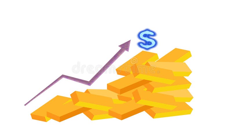 Gold and Dollar Value Financial Graph Illustration Design Stock Vector ...