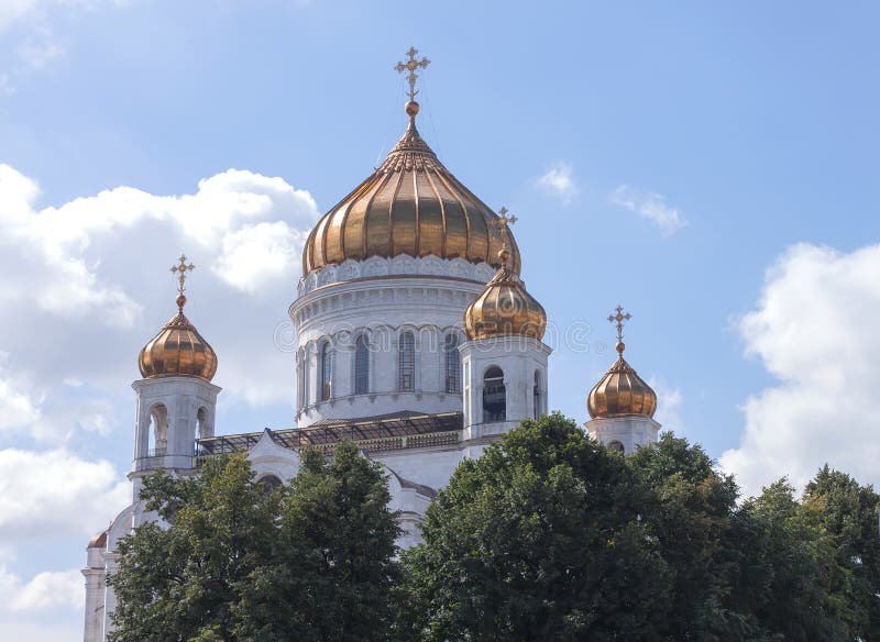 Gold Domes of the Temple in Moscow Stock Image - Image of beauty, trees ...