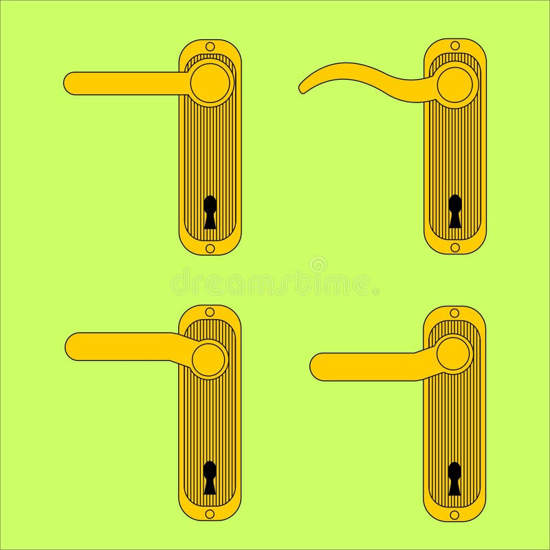 Gold Door Handle Illustration Vector Stock Vector - Illustration of ...