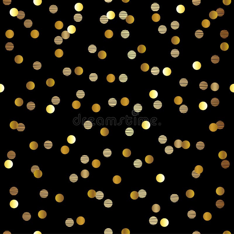 Gold Dot Elegant Pattern Design on Black Background Stock Vector ...