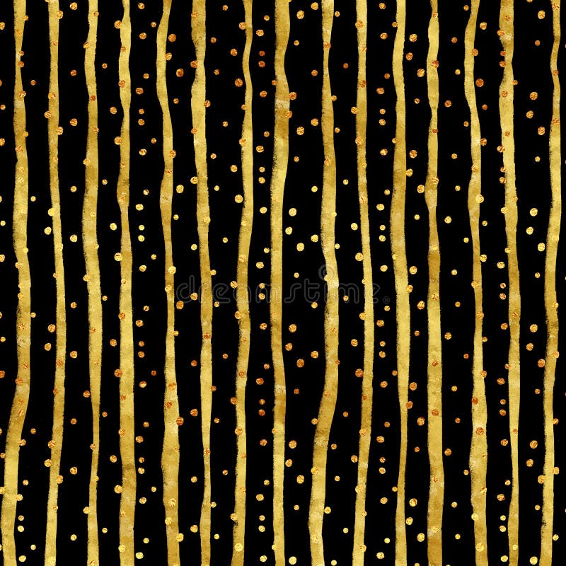Gold Dots Faux Foil Metallic Stripes Pattern Stock Photo - Image of ...