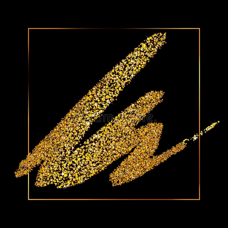 Gold Dotted Paint Smear Vector Glamorous Illustration Stock Vector ...