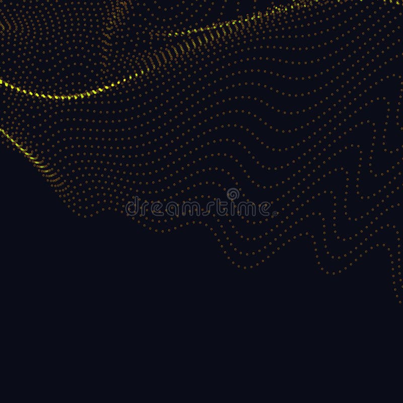 Gold Dotted Wave Pattern. Design Element. Vector Abstract Background ...