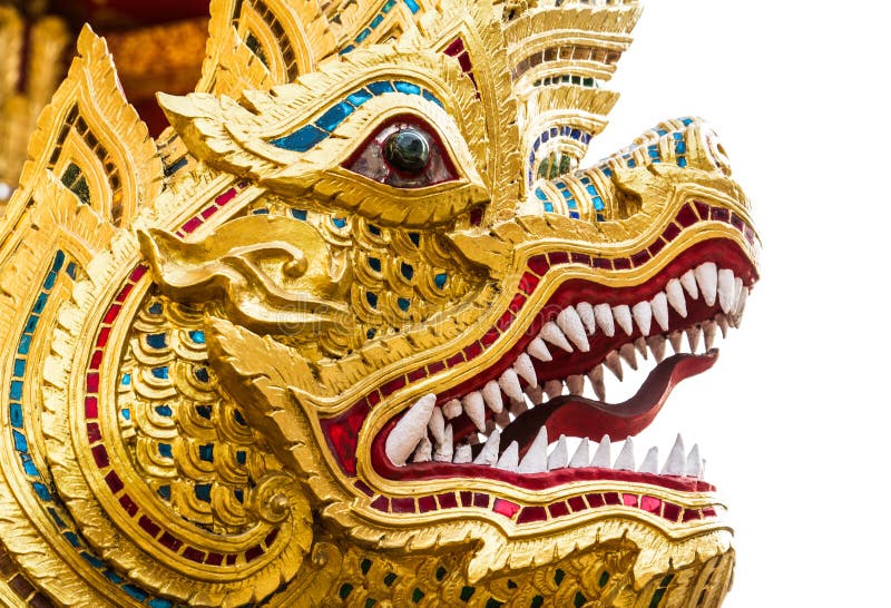 Gold dragon stock image. Image of white, gold, buddha - 38094467