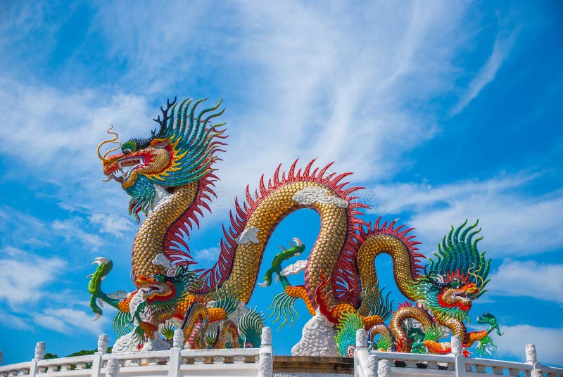Gold dragon on sky blue stock image. Image of oriental - 80679899