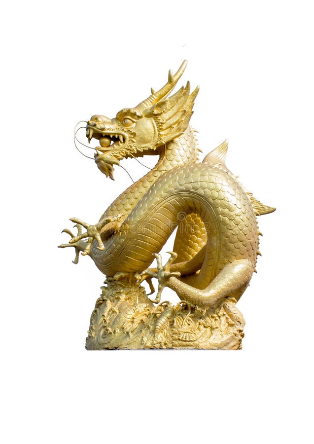 Gold dragon statue stock image. Image of golden, animal - 68369435