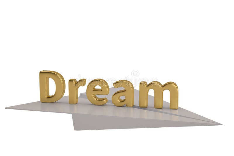 Dream Sign with Infinity Symbol and Break Gold Egg. 3D Illustration ...