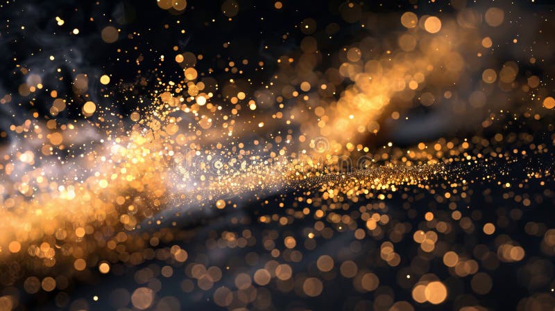 Gold Dust on a Dark Background Stock Image - Image of generated, gold ...