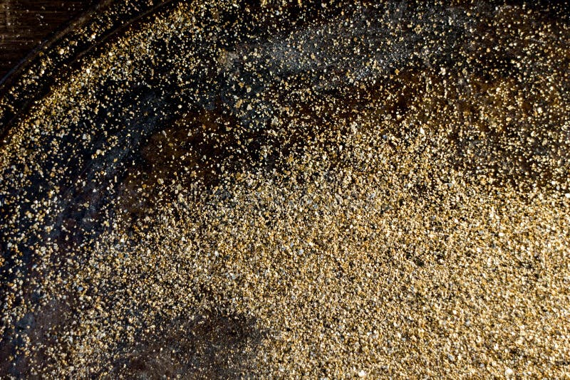 Gold Dust on Black Background. Christmas Decoration. Stock Photo ...