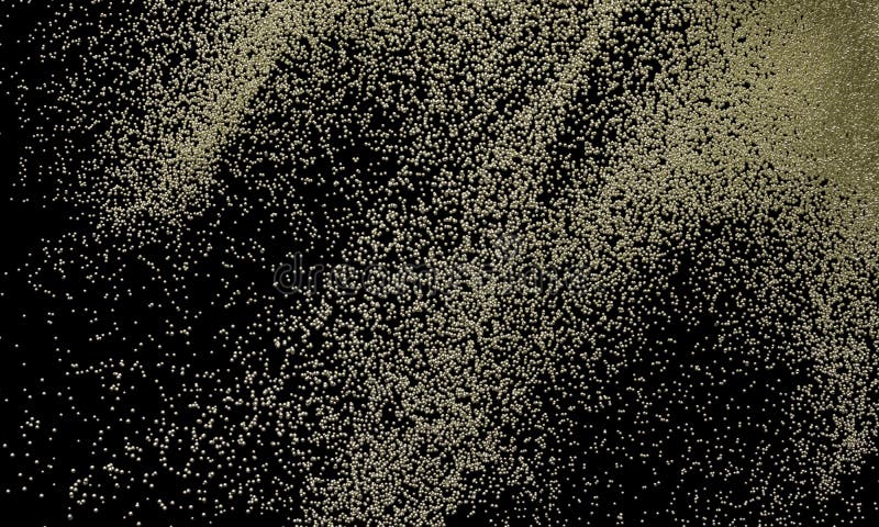 Gold Dust on Black Background. 3d Rendering Stock Illustration ...