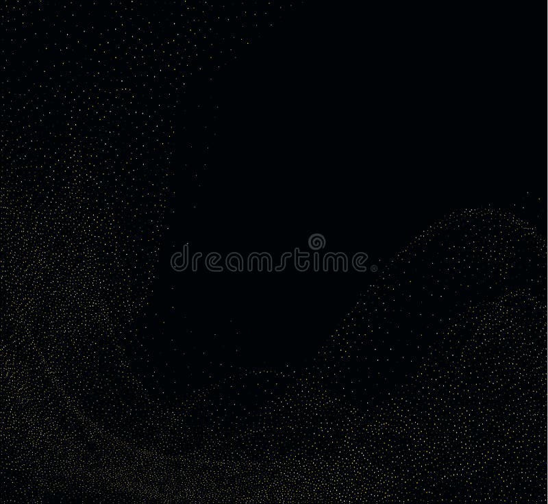 Gold Dust on a Black Background. Small Particles, Golden Glitter ...