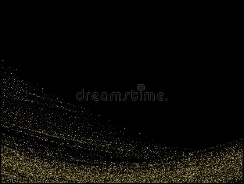 Gold Dust on a Black Background. Small Particles, Golden Glitter ...