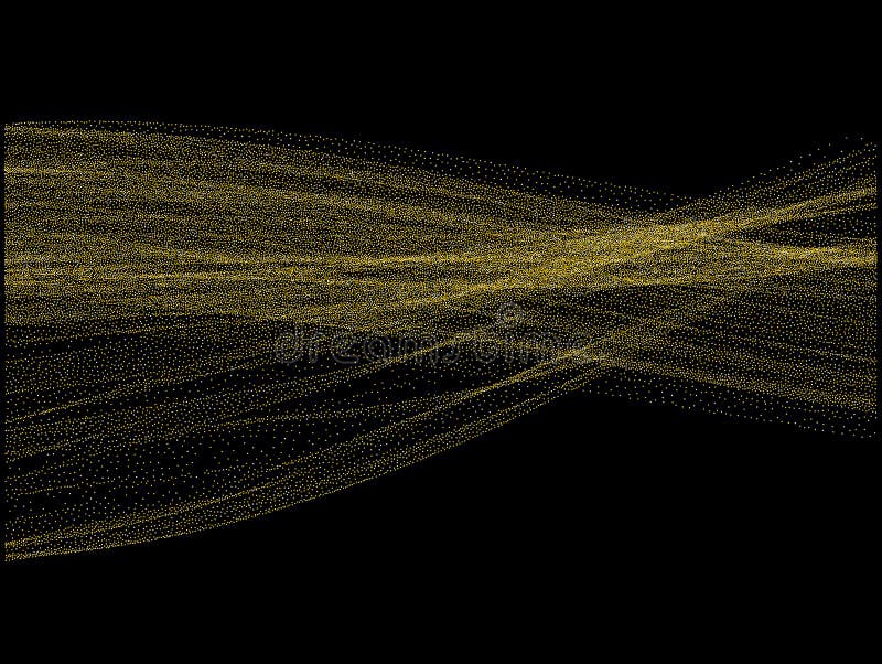 Gold Dust on a Black Background. Small Particles, Golden Glitter ...