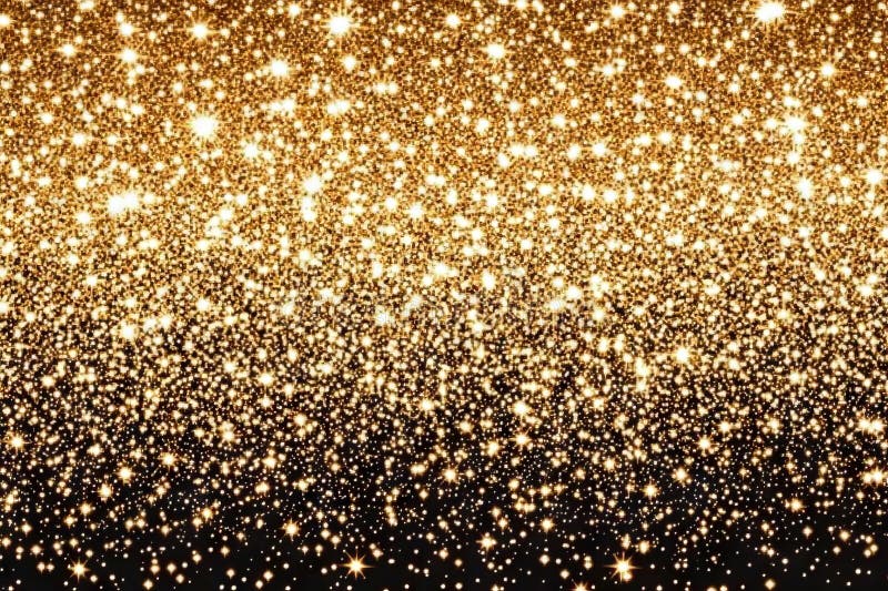 Gold Dust and Blank Space Set Against a Black Background. Stock Photo ...