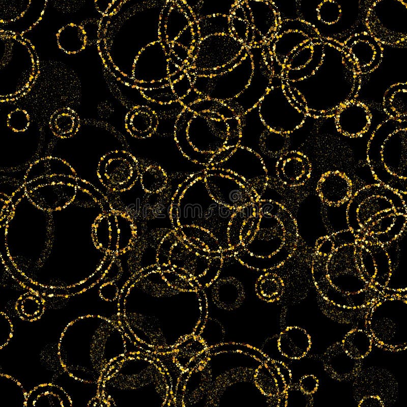 Gold Dust in the Form of Rings on a Black Background, an Element of the ...