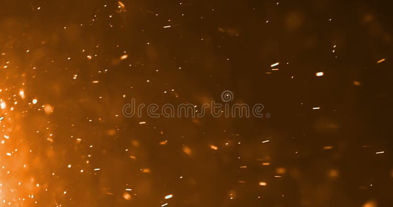 Gold Dust Particles Fly in Slow Motion in the Air Lingering Slowly ...