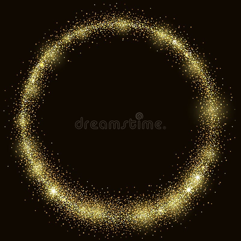 Gold Dust Shiny Ring Vector Template. Stock Vector - Illustration of ...