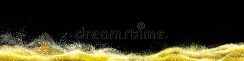Gold Dust Wave on Black Background Stock Photo - Image of wave ...