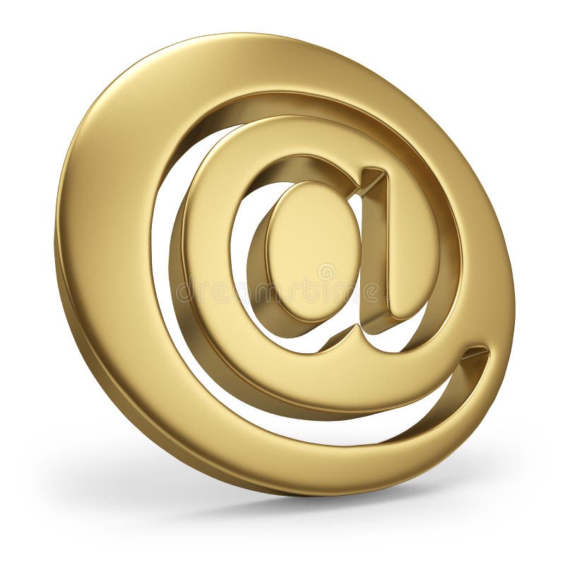 Gold am E-Mail-Symbol stock abbildung. Illustration von auslegung ...