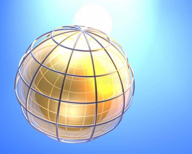 Gold earth stock illustration. Illustration of world, gridi - 605919