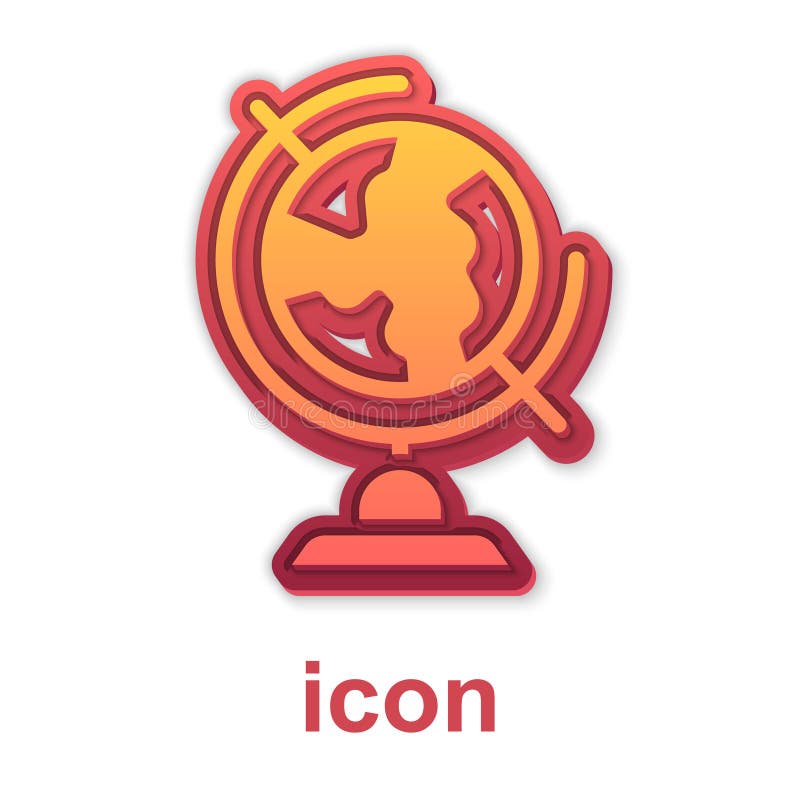 Gold Earth Globe and Leaf Icon Isolated on Black Background. World or ...