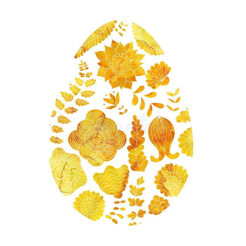 Gold Easter egg in stock illustration. Illustration of element - 80382066