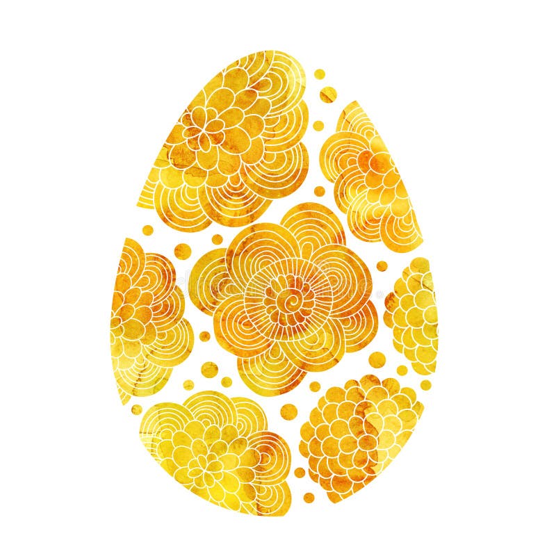 Gold Easter egg in stock illustration. Illustration of golden - 80382134