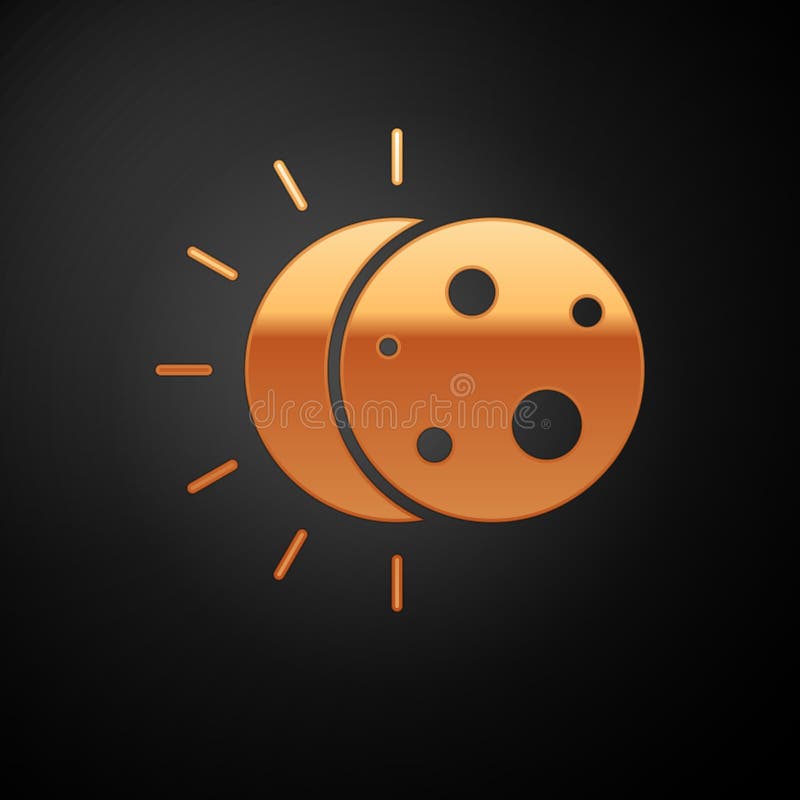 Gold Eclipse with Lens Flare. Isolated on Transparent Background Stock ...