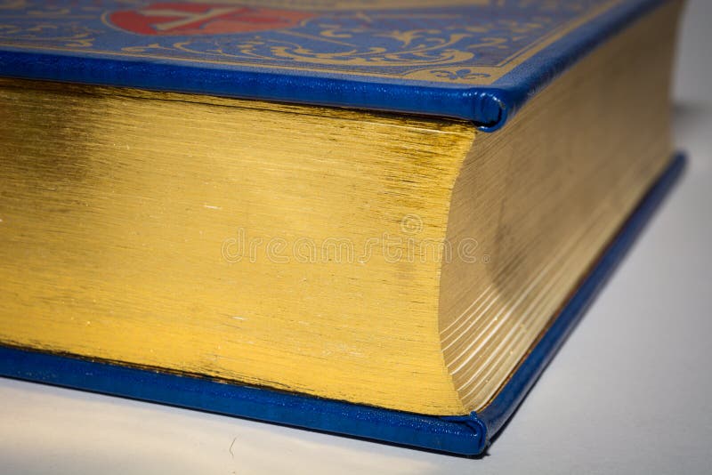 Gold Edge Closed Old Vintage Book Blue Cover Stock Photos - Free ...