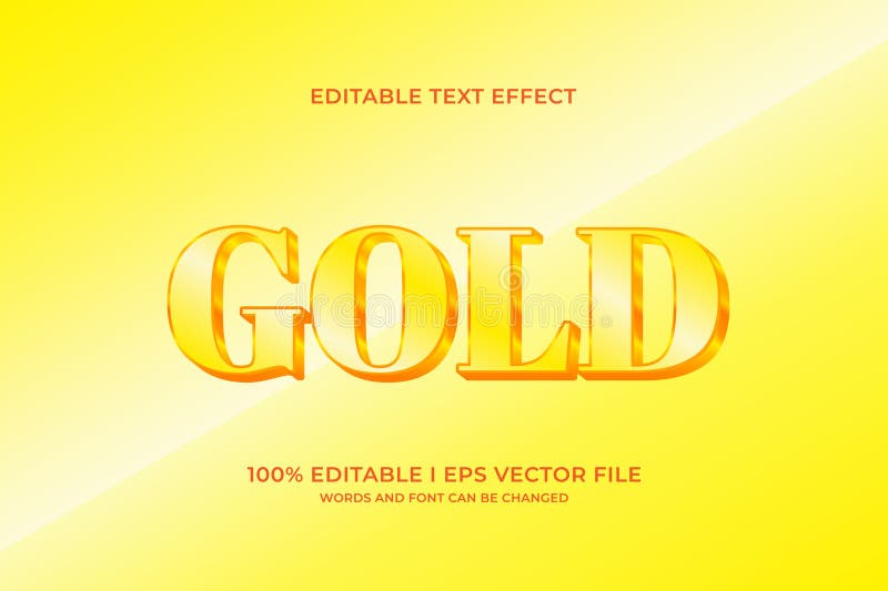 Gold editable text effect stock vector. Illustration of golden - 297977426