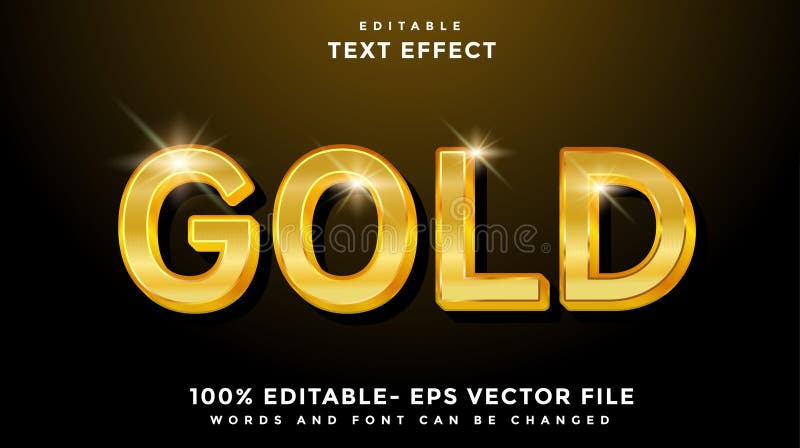 Gold Editable Text Effect Design Template, Effect Saved in Graphic ...