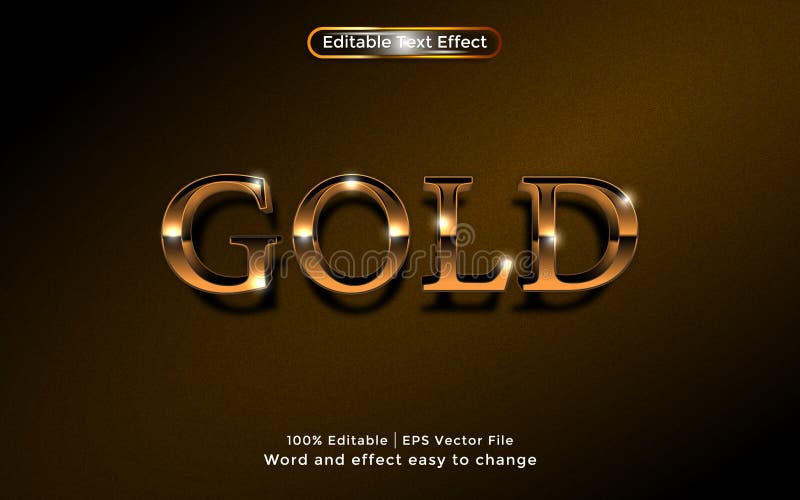 Gold editable text effect stock vector. Illustration of signage - 269043799