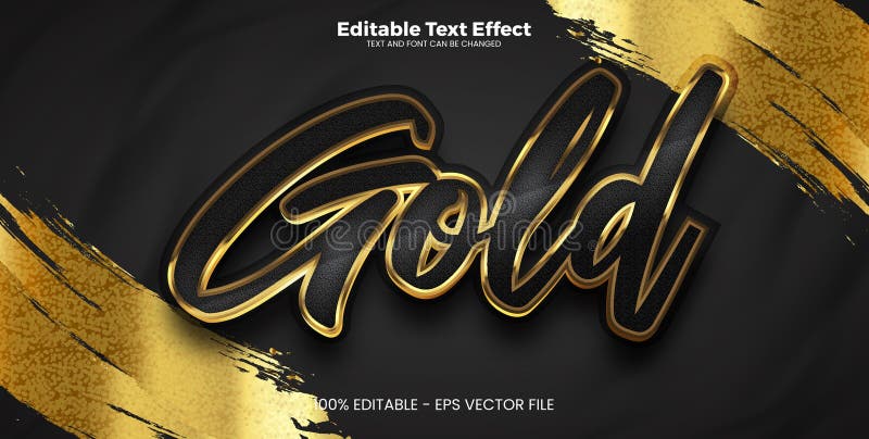 Gold Editable Text Effect in Modern Trend Style Stock Vector ...