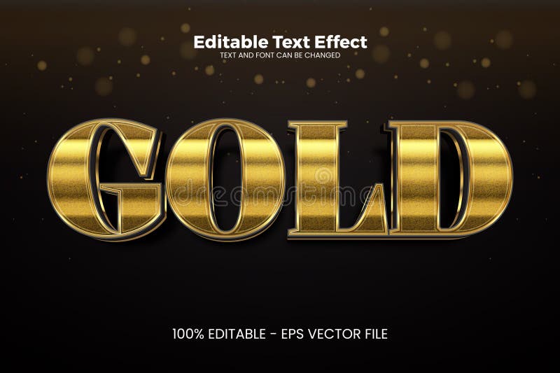 Gold Editable Text Effect in Modern Trend Style Stock Vector ...