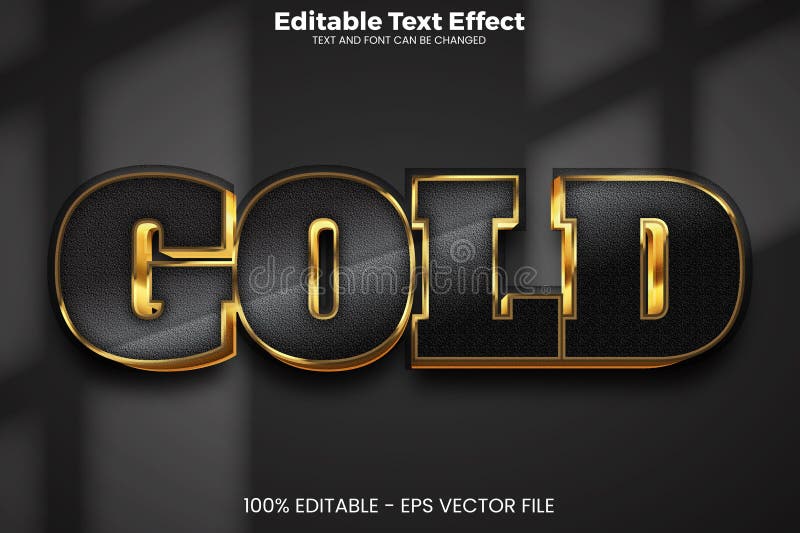 Gold Editable Text Effect in Modern Trend Style Stock Vector ...