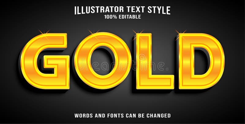 Gold Editable Text Effect Style Stock Vector - Illustration of effects ...