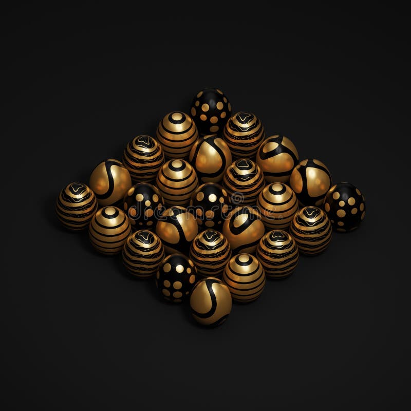 Gold Egg Isometric 3d Render Easter Illustration Stock Illustration ...