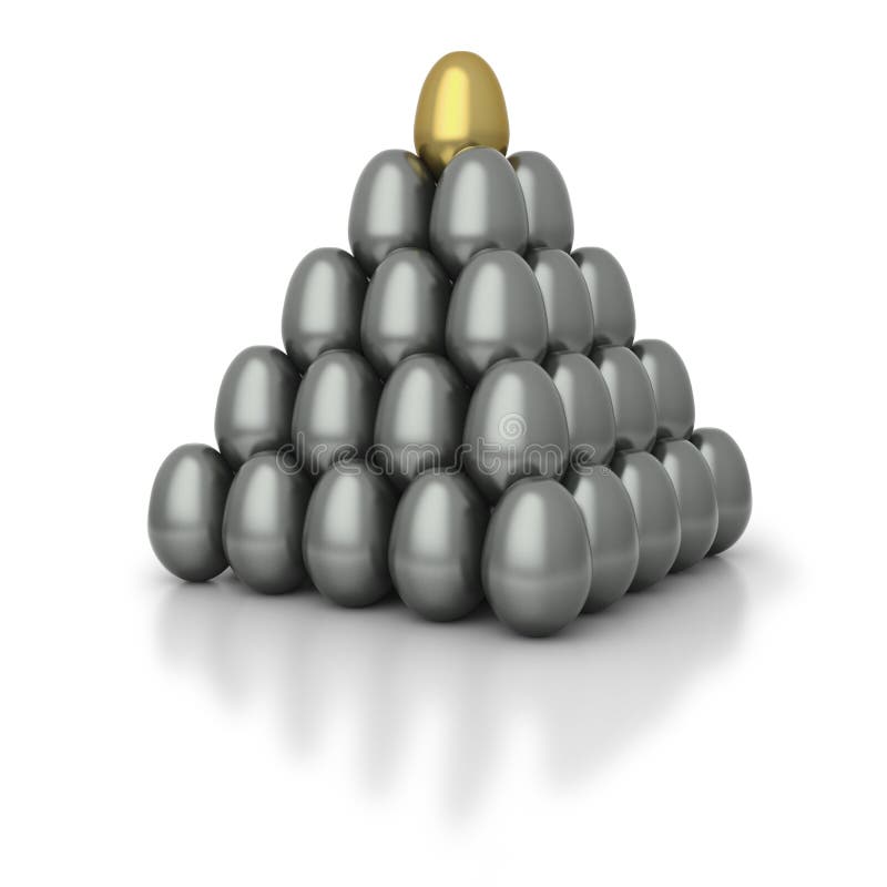 Gold Egg Topped Pyramid of Lead Eggs Stock Illustration - Illustration ...