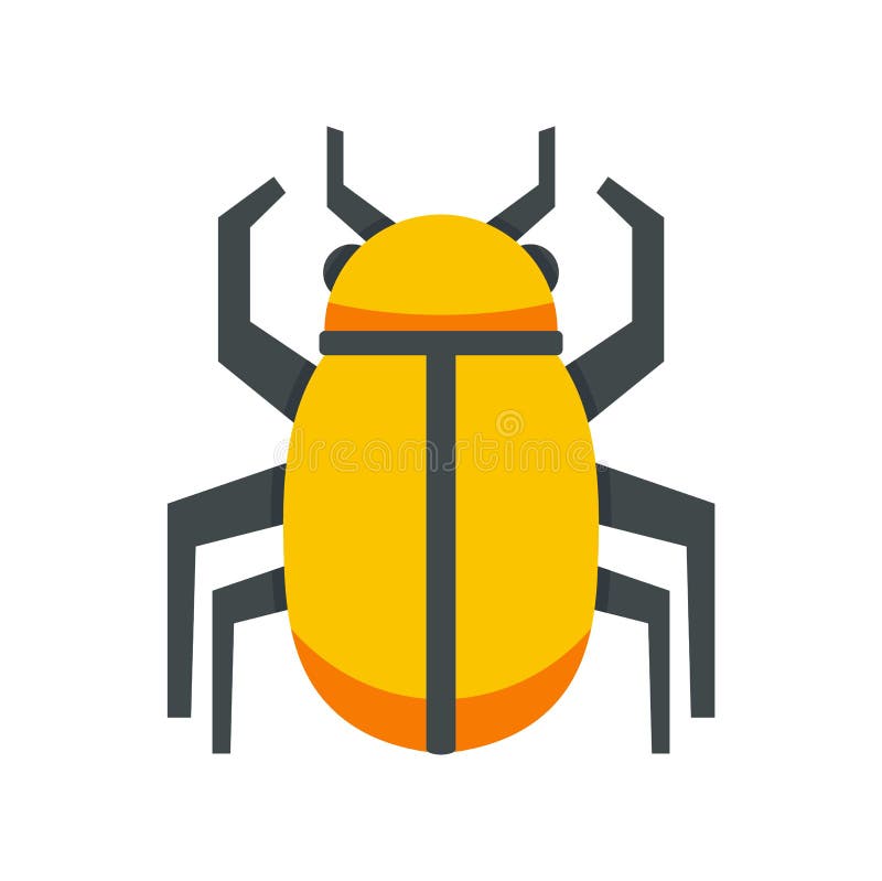 Gold Egypt Bug Icon Flat Isolated Vector Stock Vector - Illustration of ...