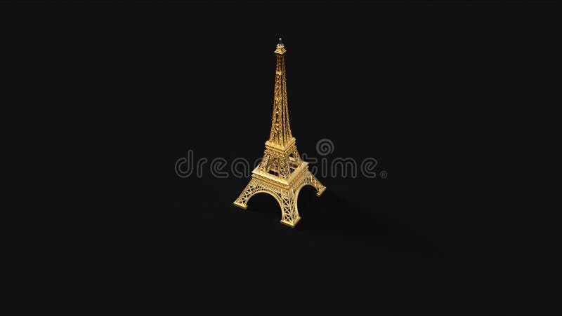 Gold Eiffel tower stock illustration. Illustration of design - 147516512