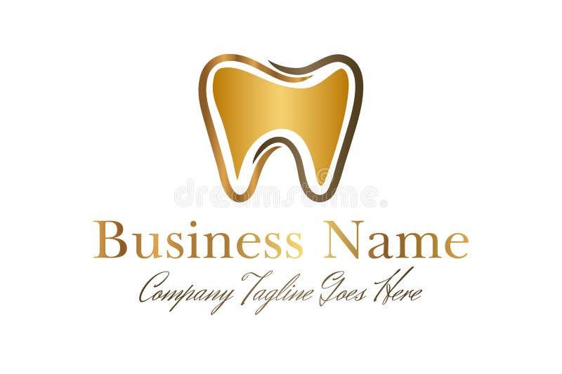 Gold Elegant Dentist or Dentistry Tooth Logo Design Stock Illustration ...