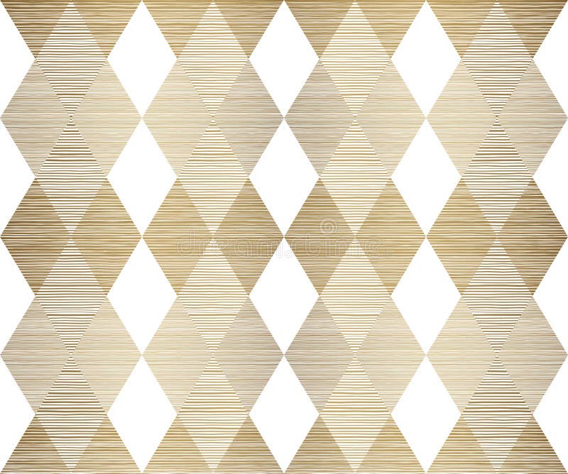 Gold Elegant Rhombus Geometric Seamless Pattern on White Background ...