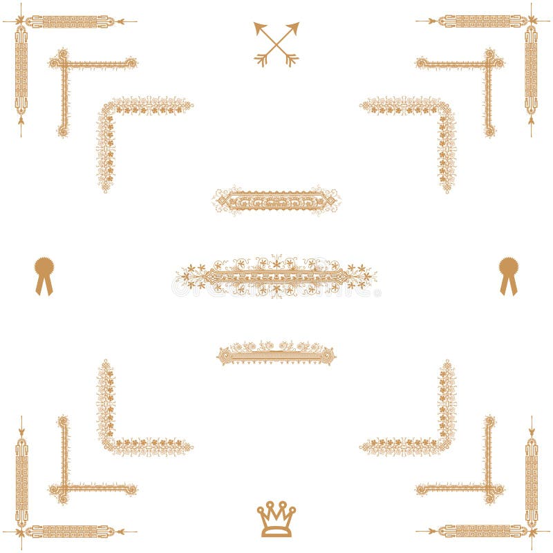 Gold elements collection stock illustration. Illustration of document ...