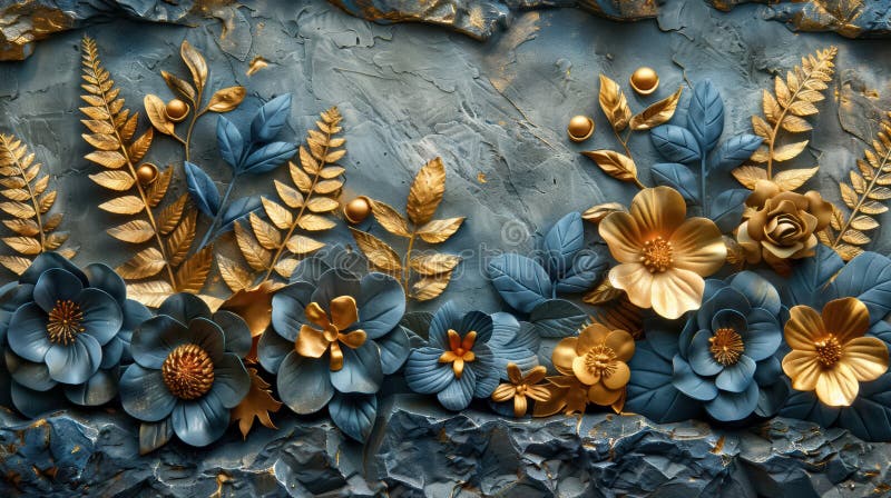 Gold Elements on an Abstract Background Stock Illustration ...