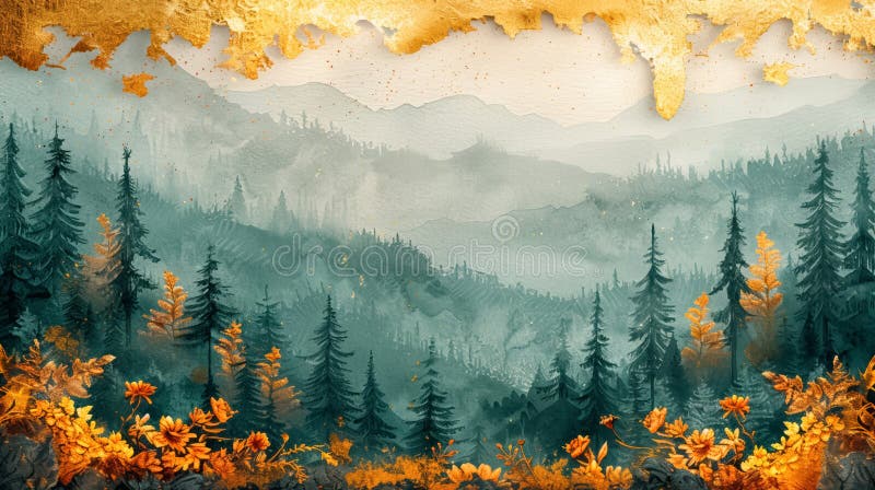 Gold Elements on an Abstract Background Wall Stock Illustration ...