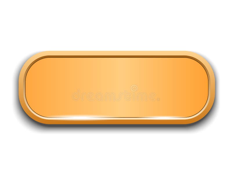 Gold ellipse button stock vector. Illustration of interface - 262731006