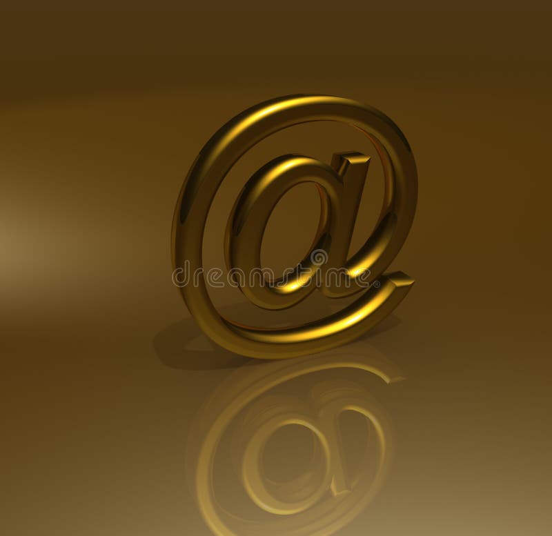 Gold Email Symbol stock illustration. Illustration of symbol - 5616530