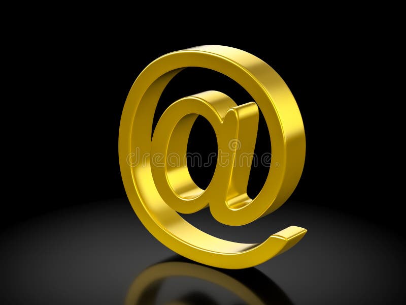 Gold Email Symbol stock illustration. Illustration of symbol - 5616530