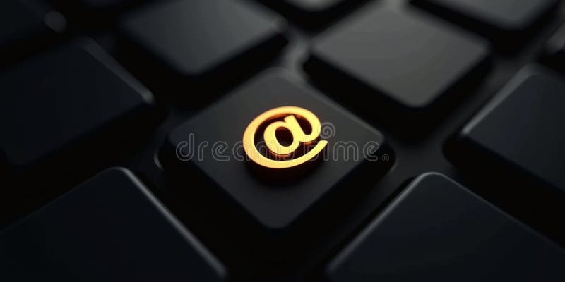 Gold Email Symbol on Black Keyboard Representing Efficient Online ...